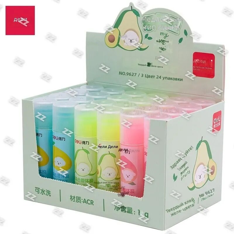 Клей-карандаш Deli с высокой адгезией, 15 г, прозрачный, смываемый, для детей и офиса