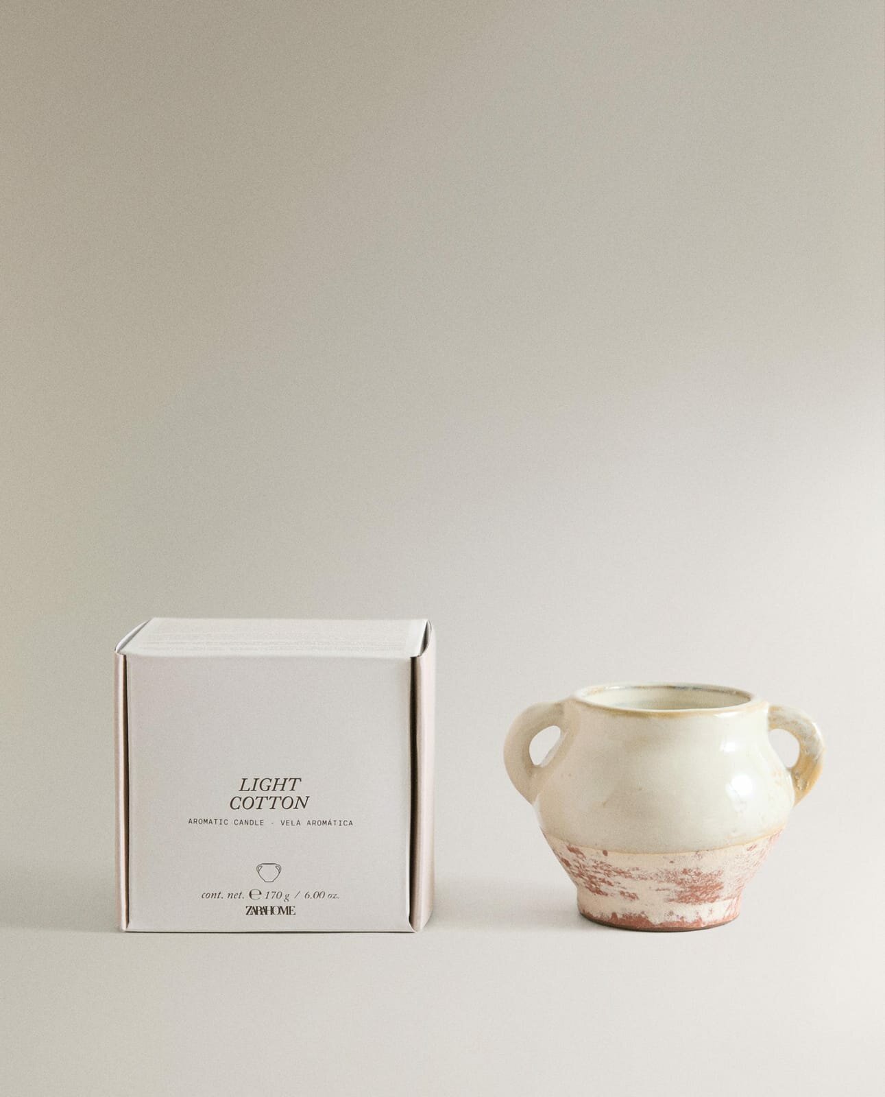 Свеча ароматическая ZARA HOME Light Cotton, белый, 10x10x10 см 9423/705/850-99