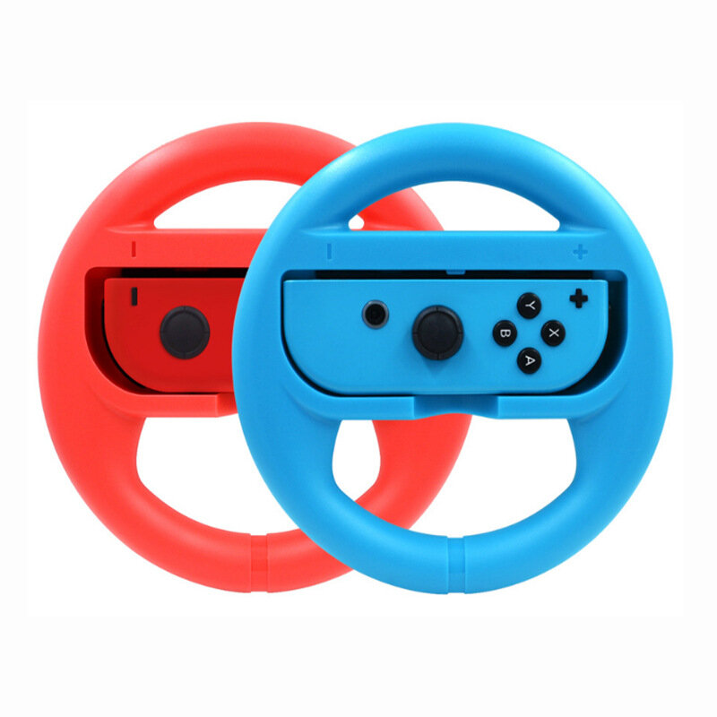 Набор ручек для контроллера Joy-Con Nintendo Switch для гоночного колеса - Красно-синяя пара, совместимость с OLED