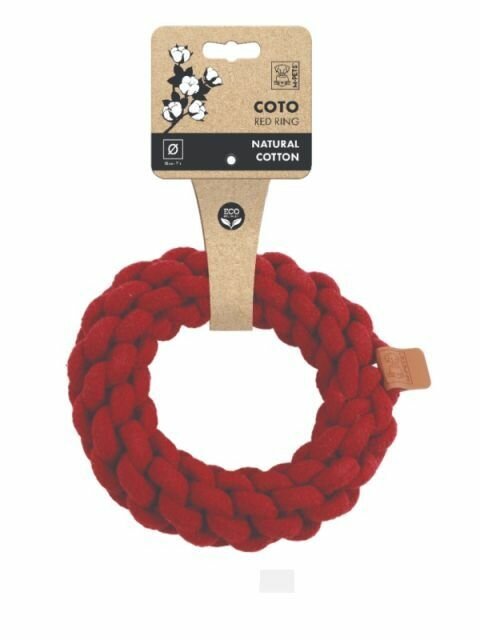 M-Pets 10662805 COTO Игрушка для собак Кольцо красное 18см хлопок