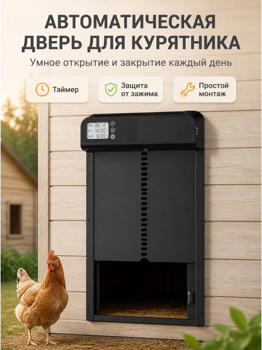 Автоматическая дверь для курятника с электронным таймером
