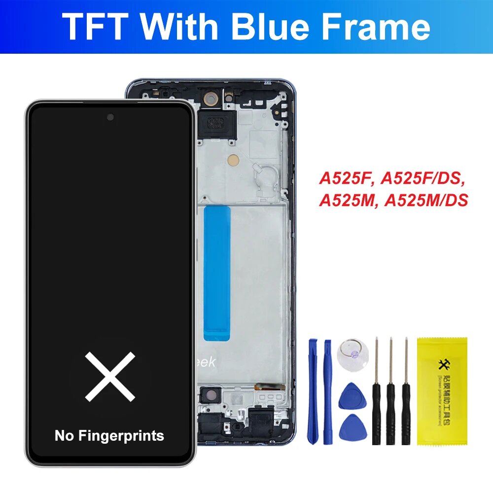 Samsung Galaxy A52 TFT Blue Frame экран с рамкой
