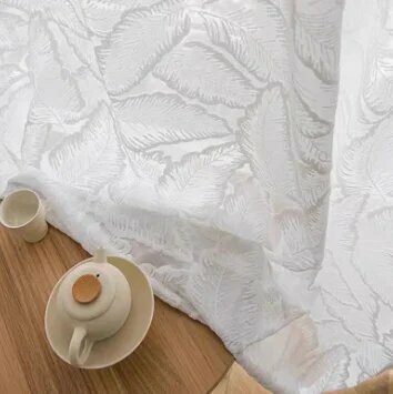 Штора-сетка кремовая пасторальная Pull Pleated Tape, W150cmXH250cm 1pc