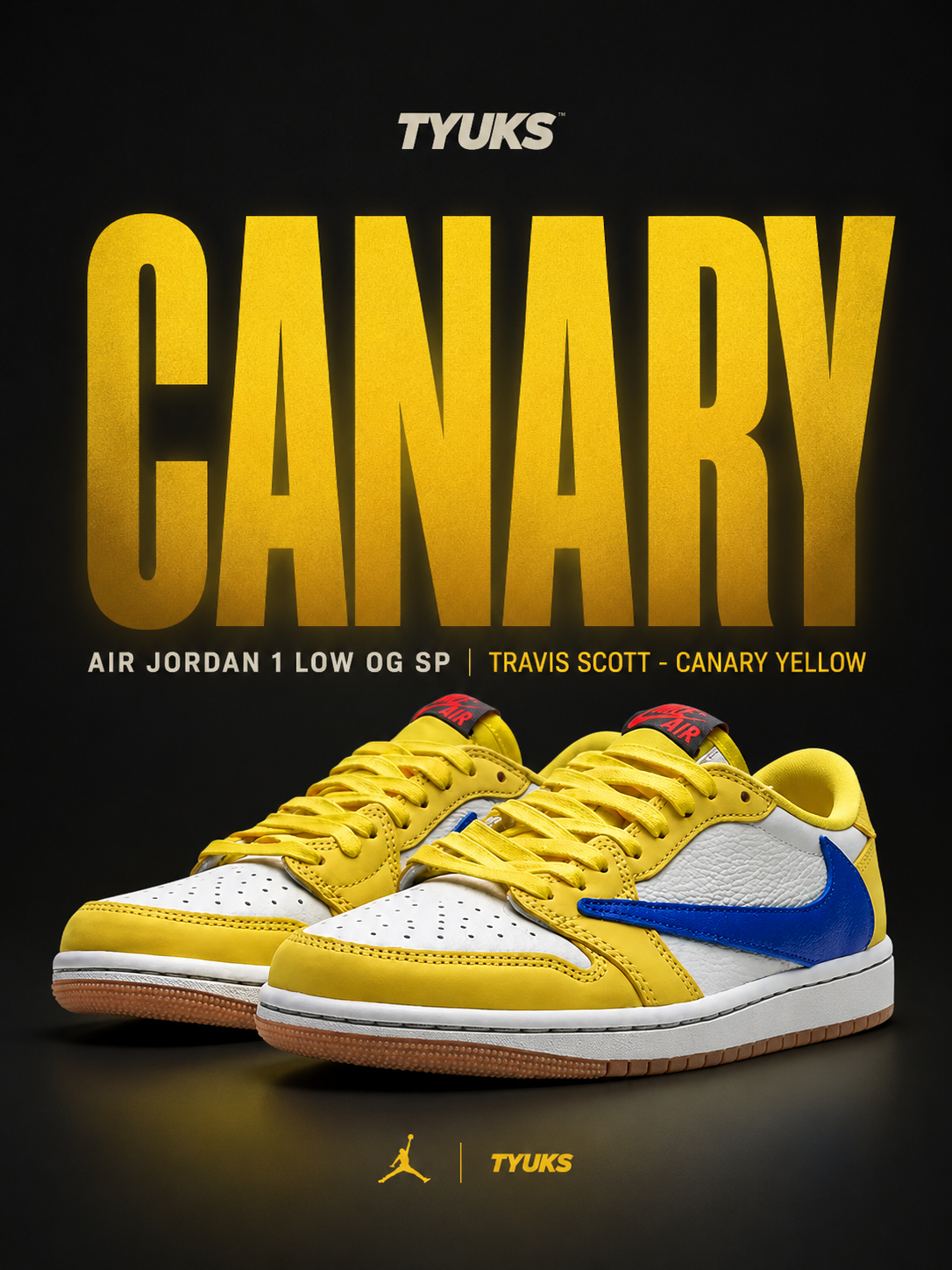 Кроссовки Nike Air Jordan 1 Low OG SP "Travis Scott - Canary Yellow"