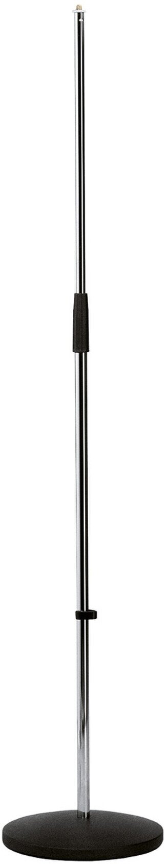 K&M 26010-300-02 прямая микрофонная стойка, круглое основание, высота 870-1575 мм, цвет хром