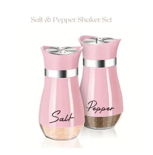 Стеклянные шейкеры для специй, набор из 2 шт. Розовый, 2pcs pink