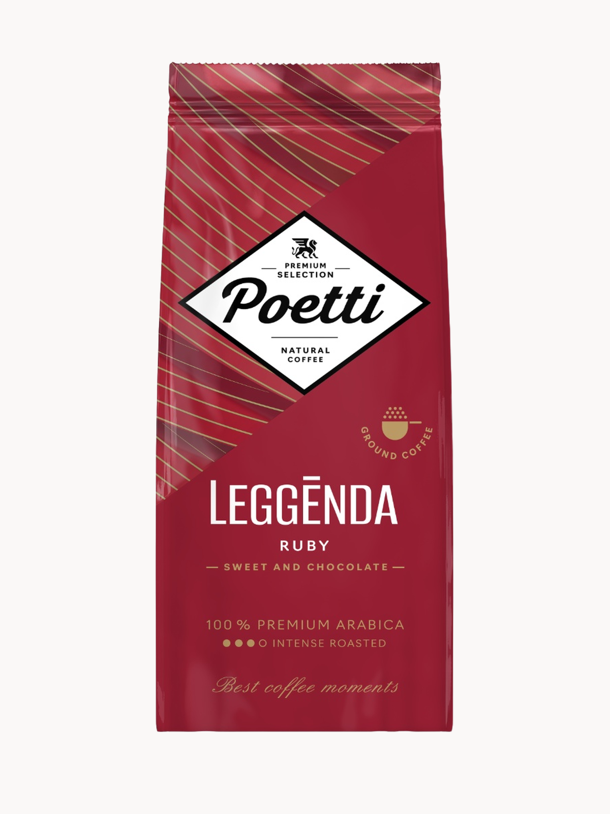 Кофе молотый Poetti Leggenda Ruby, арабика, средняя обжарка, 250 г