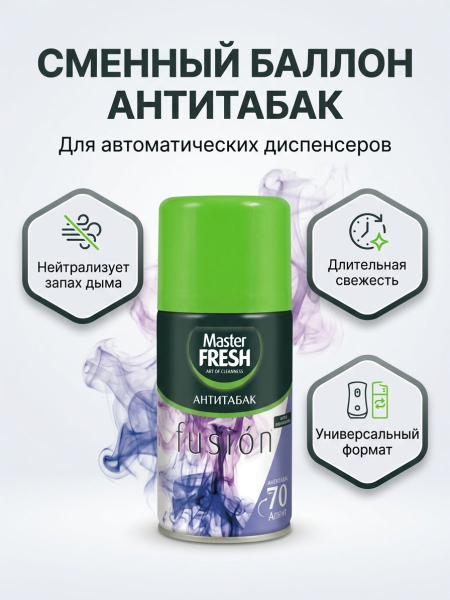Мастер Фреш Освежитель воздуха (сменный баллон) Антитабак 250 мл