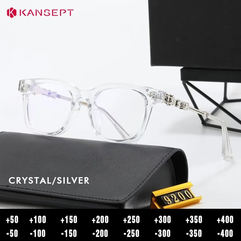 LENSPACE Квадратные очки от синего света 9200-CRYSTAL SILVER, 0