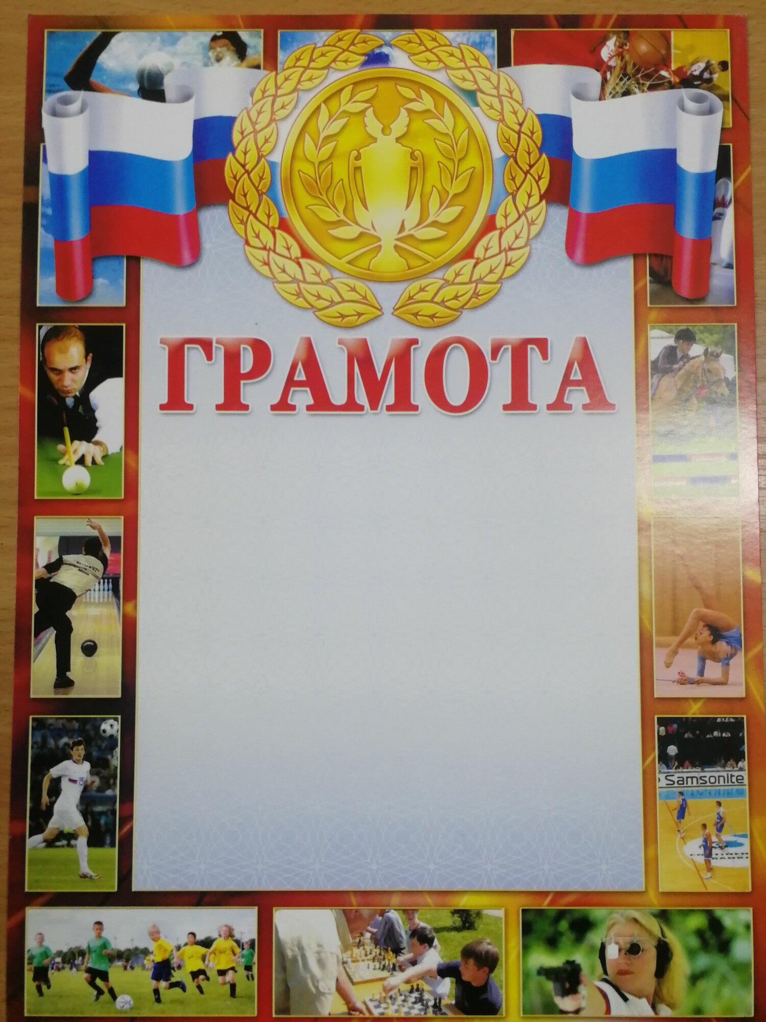 Грамота спортивная 10* штук