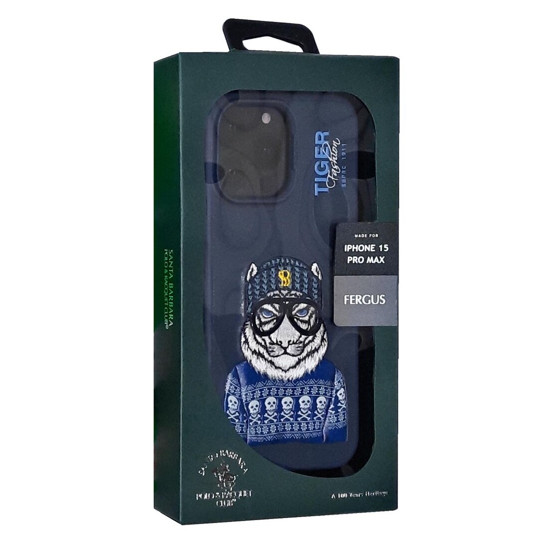 Чехол для iPhone 15 Pro Max Santa Barbara Polo & Racquet Club FERGUS, кожа, синий