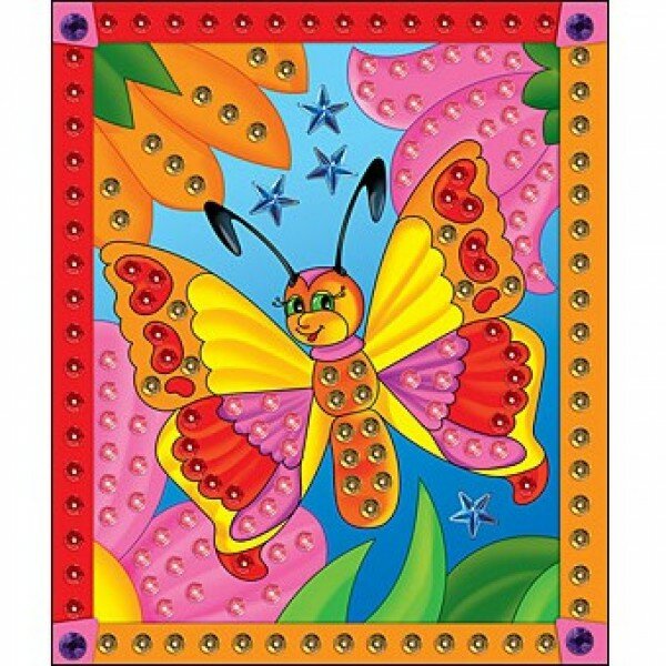 Мозаика Рыжий кот "Бабочка", из пайеток, А4 (М-4343)