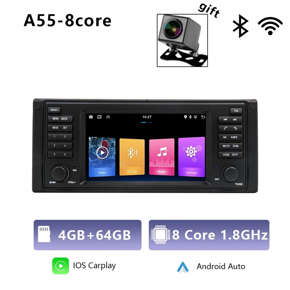Автомобильное радио для BMW M5 X5 E53 5 серии E39 1995-2007 Carplay Мультимедиа Android Стерео CHSTEK GPS Навигация WIFI Авторадио Экран