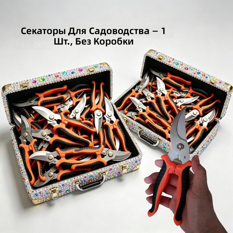 Секатор садовый ручной, с защелкой, из нержавеющей стали, сберегающий усилия, с антискользящей ручкой, для обрезки веток, фруктовых деревьев, роз, живой изгороди и газона