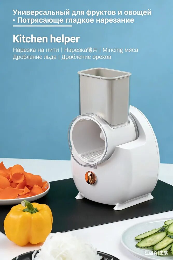 Кухонный комбайн, Кухонный инструмент для нарезки овощей кубиками с удобным пластиковым древком и надежной конструкцией