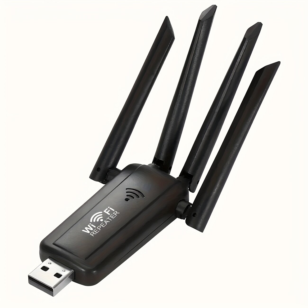 USB беспроводной репитер с двумя антеннами, черный, для усиления сигнала на большие расстояния и покрытия всего дома