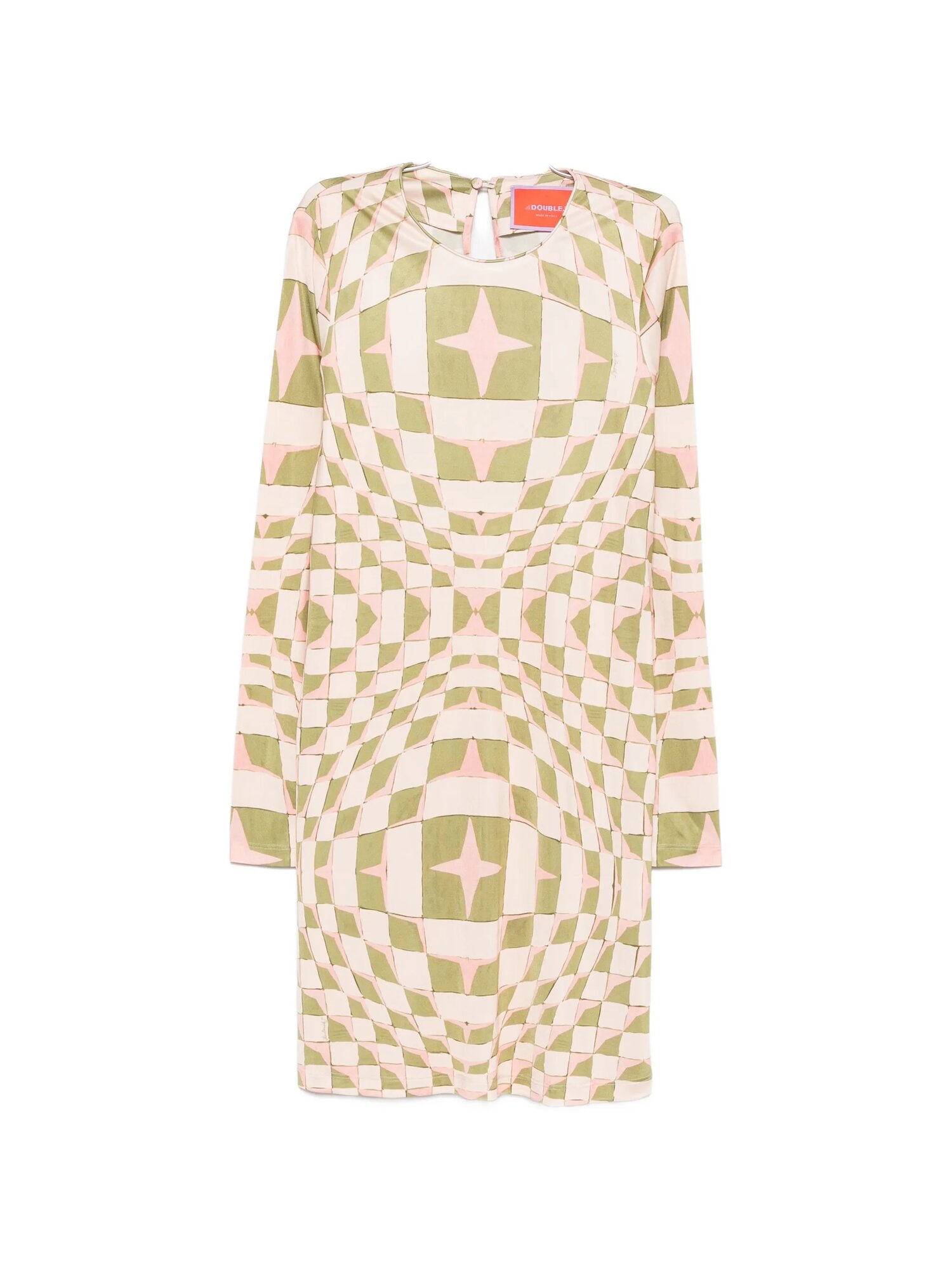 Платье Geometric-print long-sleeve midi dress