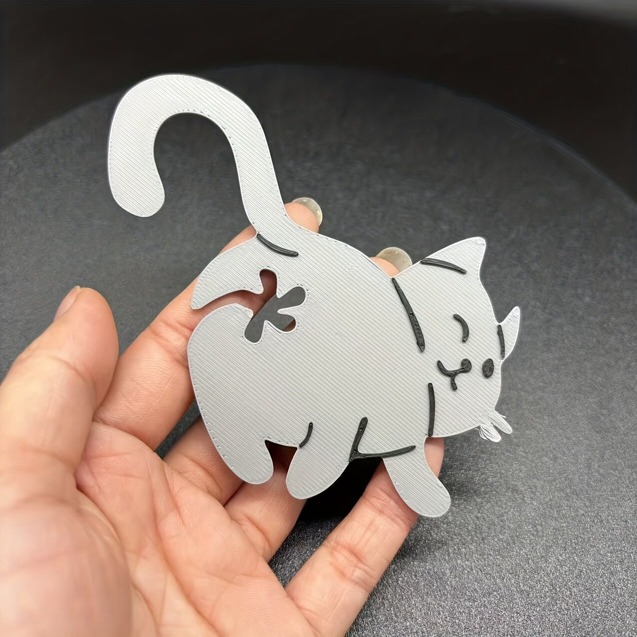 Хлебная клипса в виде кошачьей попки, 3D-печать, серый цвет