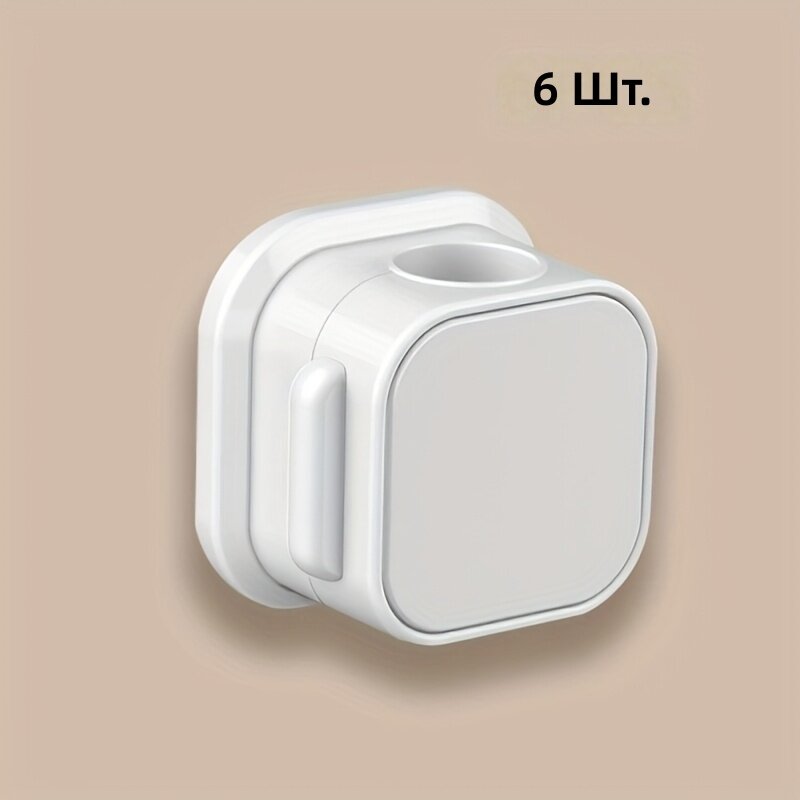 Магнитные клипсы для кабеля, 6 шт, белые, настенные пластиковые держатели проводов, антискользящие, с фиксацией, для стола, дома и автомобиля