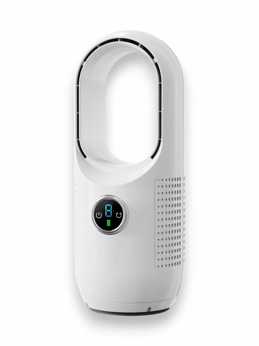 Вентилятор настольный TSUNAMI колонный поворотный Bladeless Fan UML-008 (В19), безлопастной, 3 скорости, 10 Вт, белый