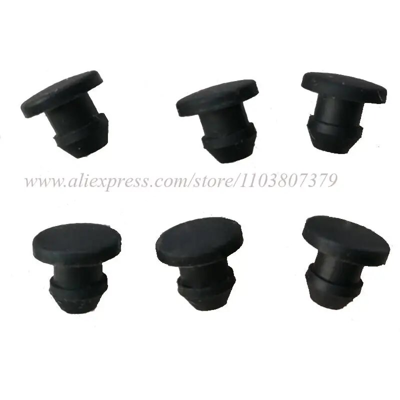 Заглушки из силикона черные T-образные 2.5-50.6 мм A 6mm, 10pcs