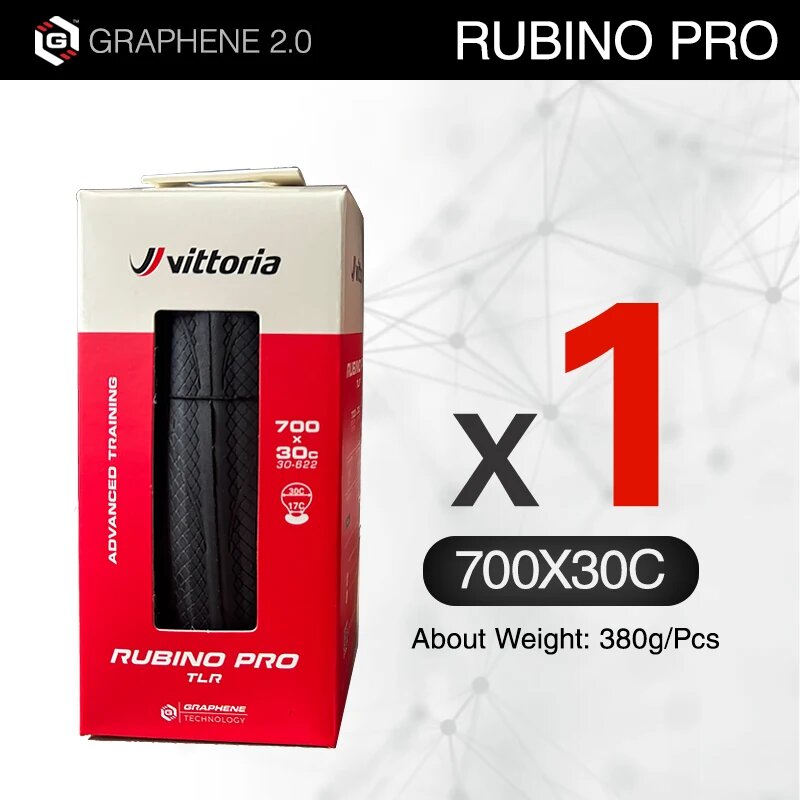 Vittoria RUBINO PRO шоссейная шина 700x25 Graphene 2.0 бескамерная/складная 1Pcs 30C Tubeless