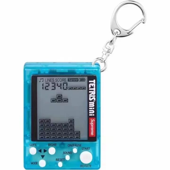 Ключ-браслет Supreme Tetris Mini с игрой, синий, 4.5x6 см, одиночная игра, компактная модель для брелока