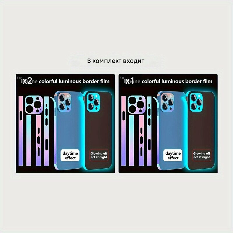 Светящаяся защитная пленка для боковых граней для iPhone 15 Pro Max (2 шт.) и iPhone 14 Pro Max
