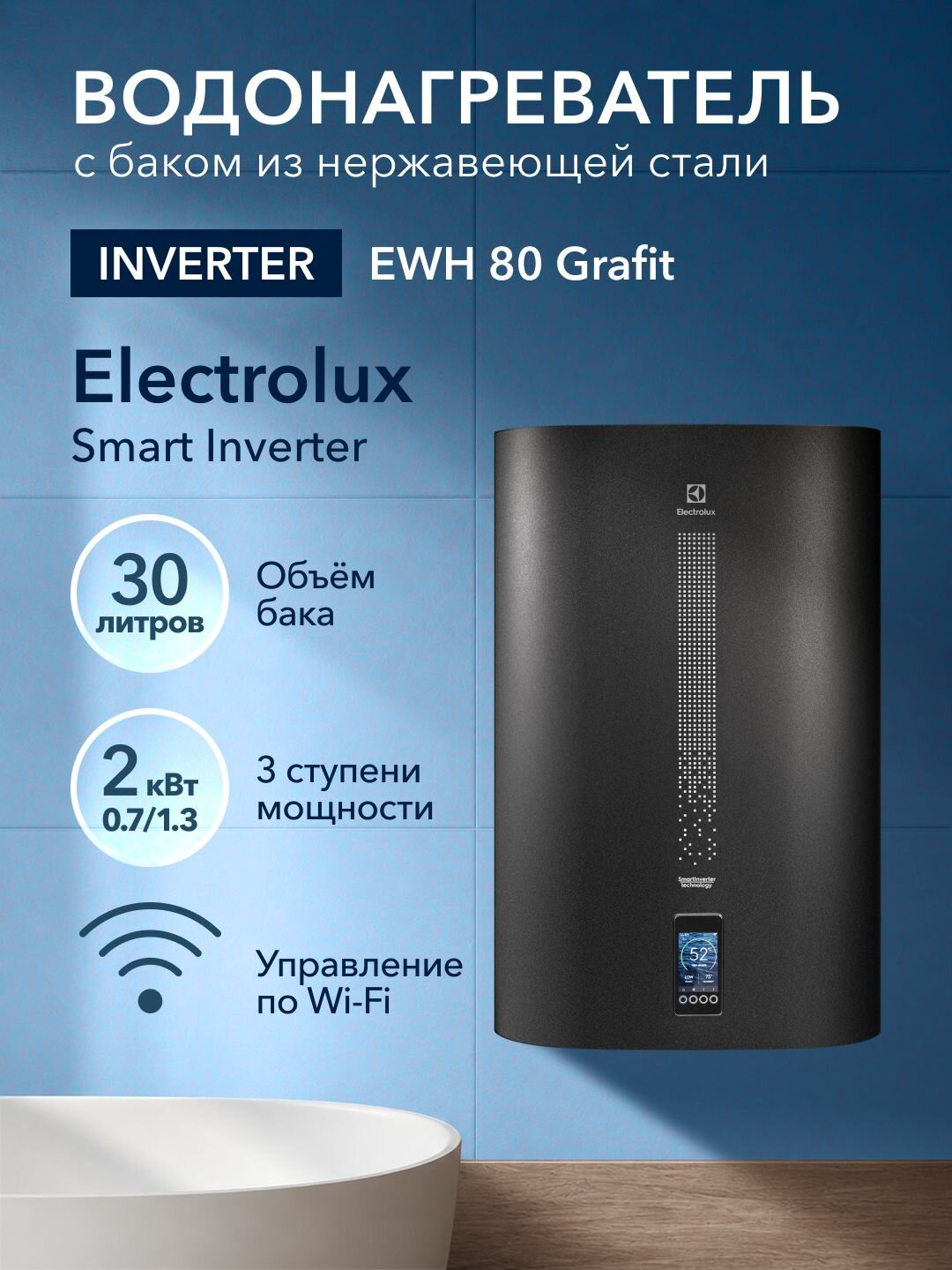 Водонагреватель Electrolux EWH 80 SmartInverter Grafit