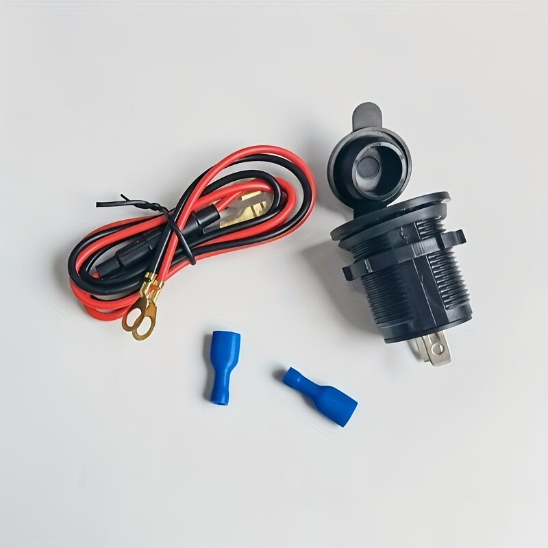 Автомобильный гнездо прикуривателя 12V-24V с проводом, переходник питания для авто, лодки, мотоцикла, грузовика, ATV (1 шт.)