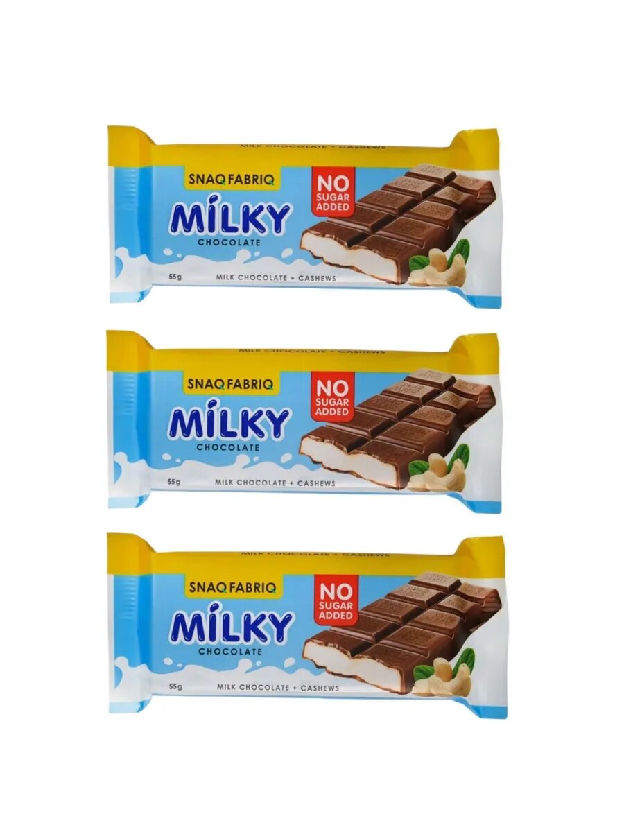 SNAQ FABRIQ Шоколад молочный с ореховой пастой, 55 г, 3 шт