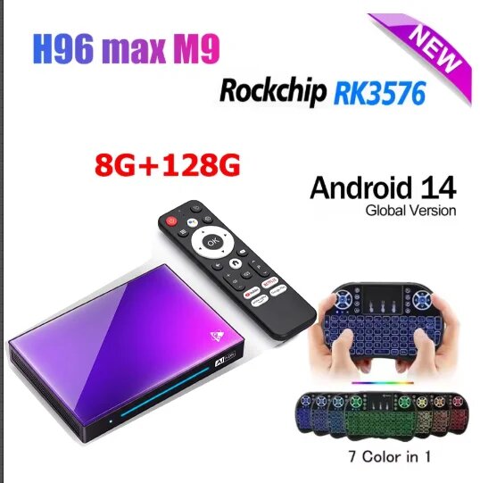 H96 MAX M9 Android 14, 8G+128G, EU Plug