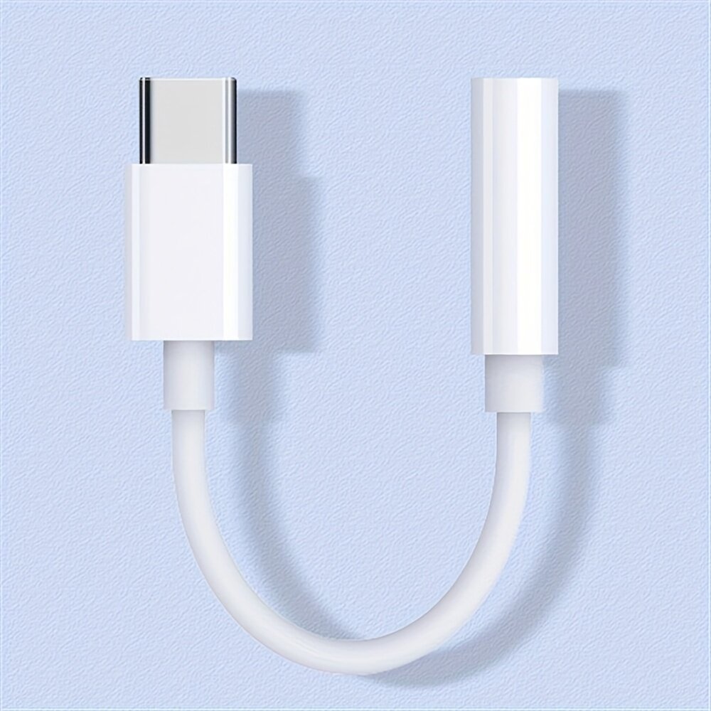 Аудиоадаптер USB-C на 3.5 мм с микрофоном, портативный DAC, белый