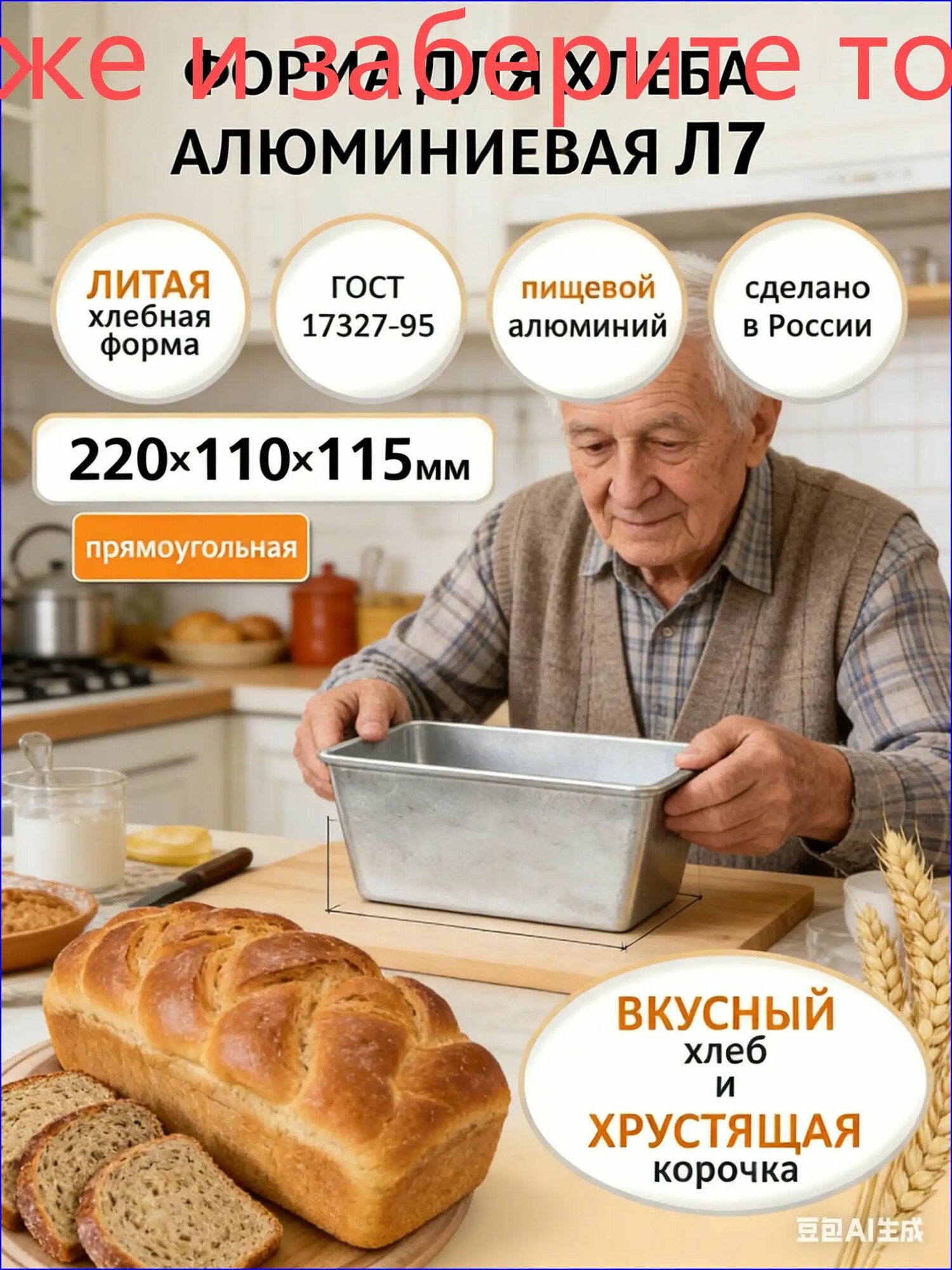 Кулинарная форма 1 шт, 11 см, длина 22 см