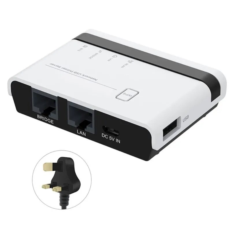 Беспроводной сервер печати USB2.0-Британский стандарт