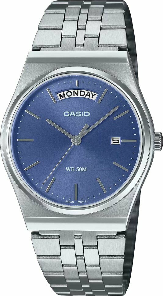 Наручные часы CASIO Collection, серебряный/синий — фото 1