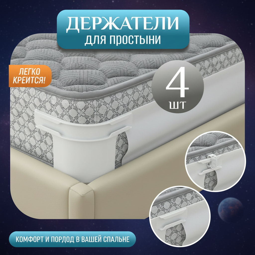 Держатель для простыни, зажимы и фиксаторы для простыни на матрас