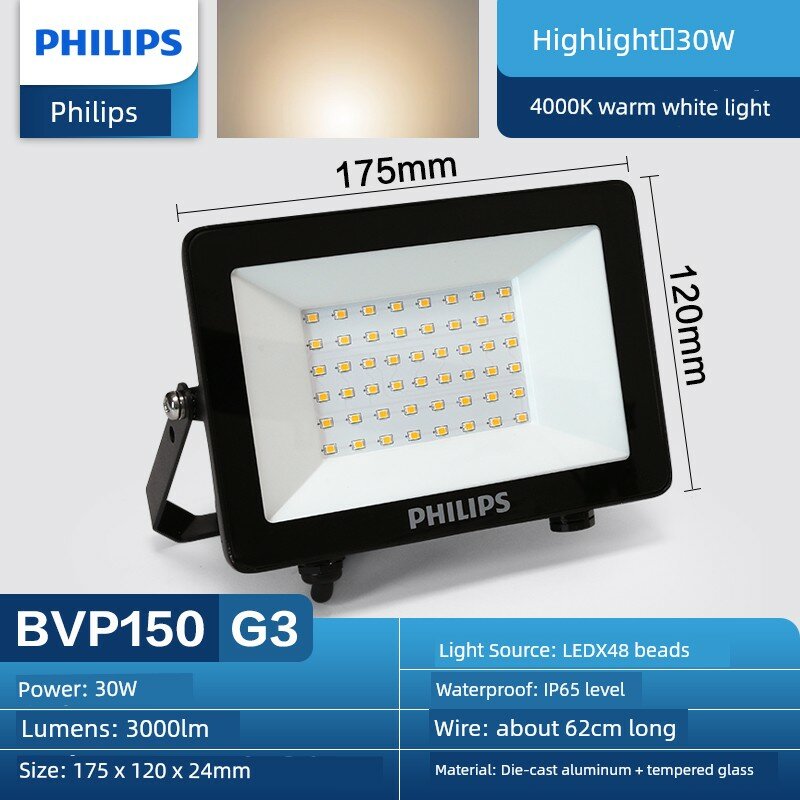 Светодиодный прожектор Philips для наружного освещения, водонепроницаемый, для рекламы, уличный светильник Mingxin,