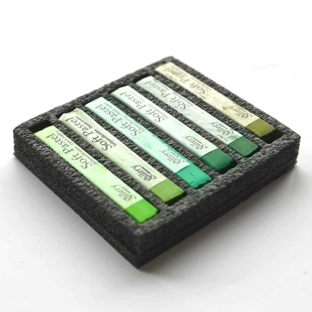 Пастель сухая мягкая Mungyo Gallery Soft Dry Pastel, Набор "MakeFlowers Зелень", 6 мелков