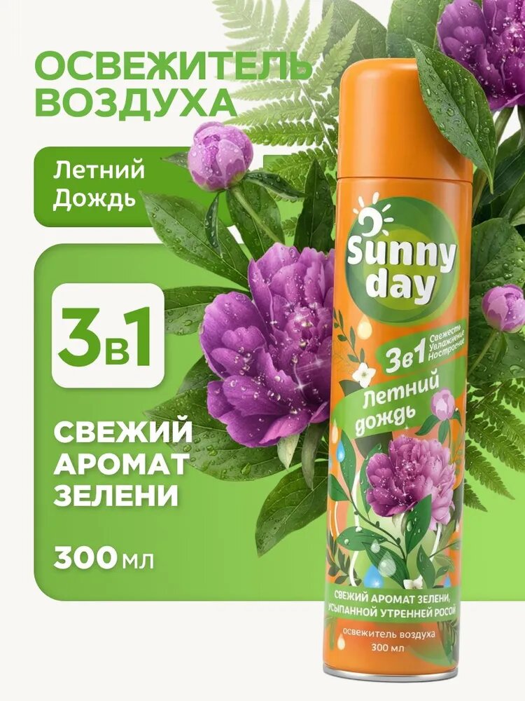 Освежитель воздуха спрей для туалета Sunny Day Летний дождь 300 мл