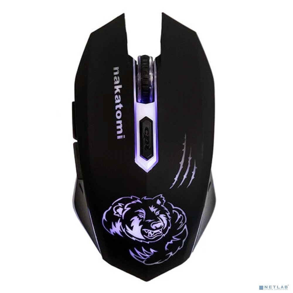 Мышь MROG-15UR Nakatomi Gaming RF 2.4G Optical - игровая, аккумулятор, 6 кнопок+ролик, 7ми цветная подсветка