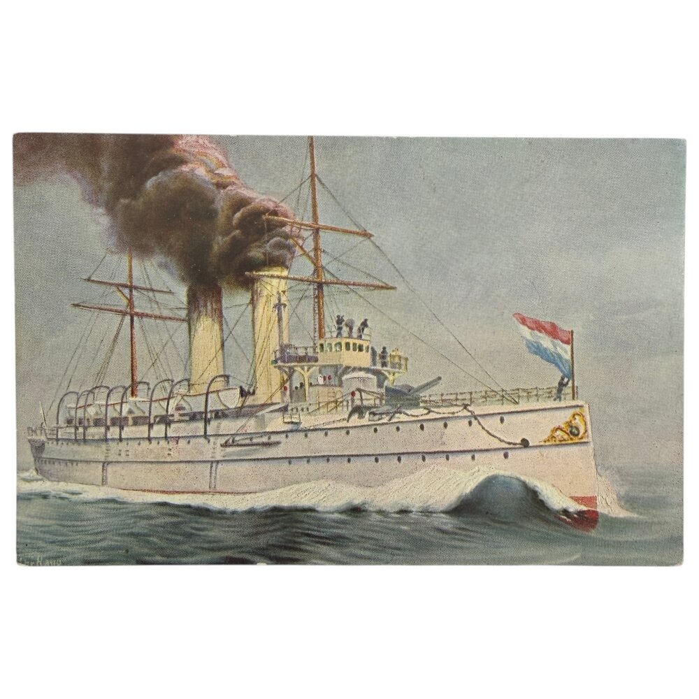 Почтовая открытка "Голландский крейсер «Nord-Braband" 1900-1910 гг. Германская Империя