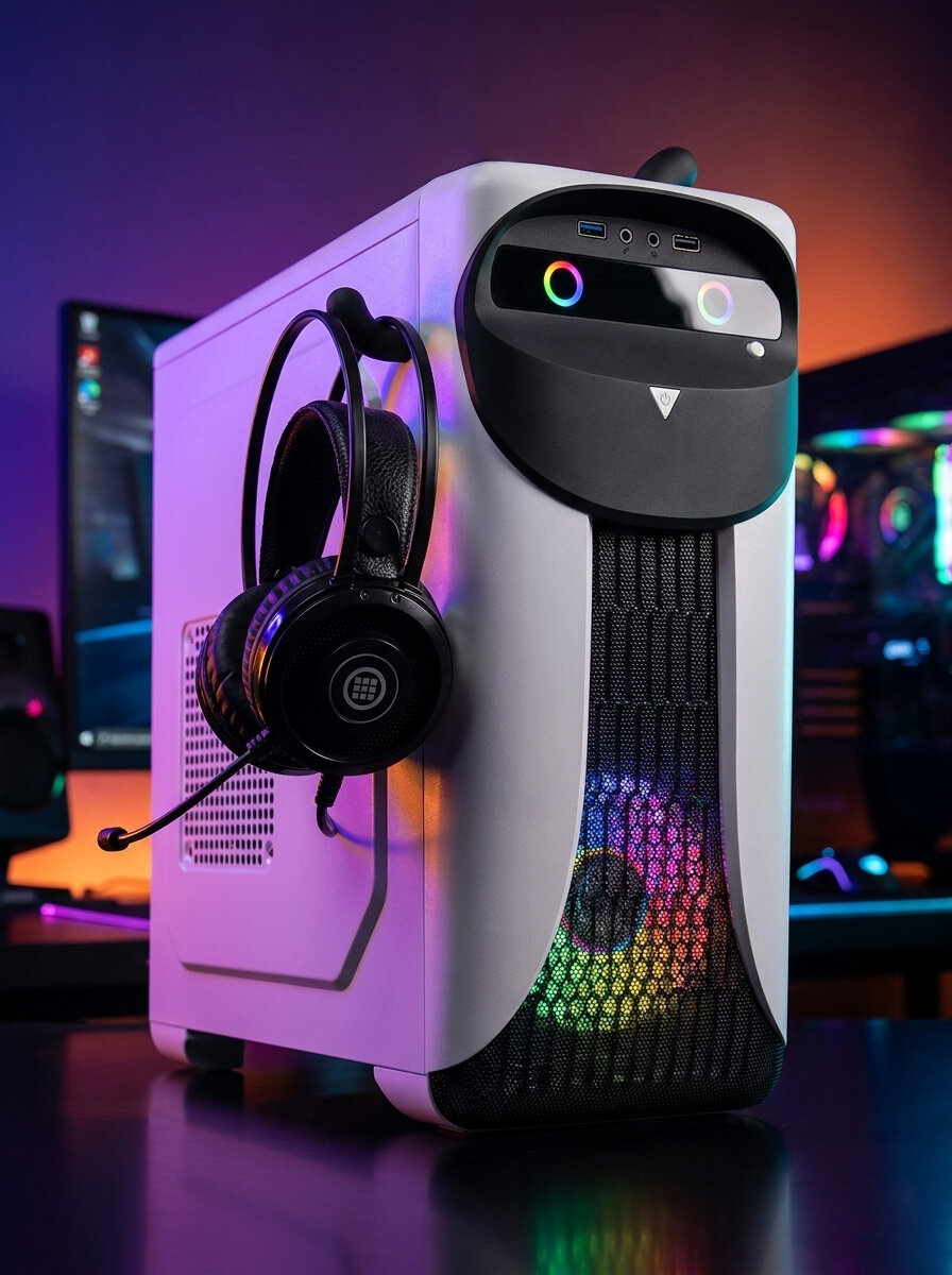 Корпус для ПК GAMEMAX Cute OWL W-B Midi-Tower, Micro-ATX, 2*USB, 2*120мм, без БП
