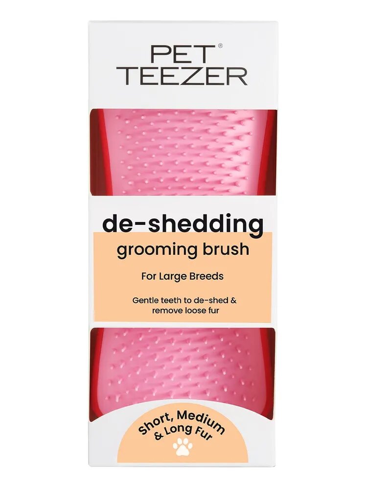 Расческа для вычесывания шерсти De-shedding Brush Red & Pink