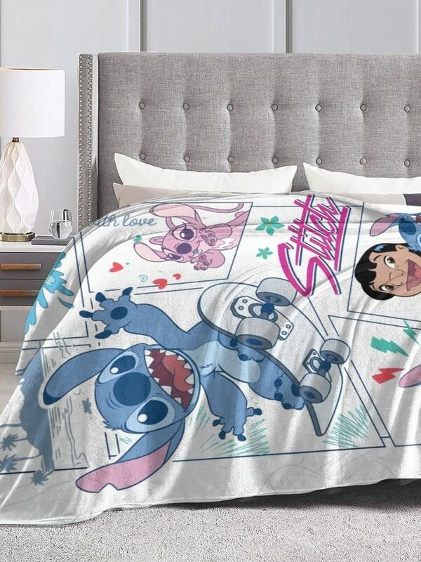 Пледы Стич Плед Stitch Лило и Стич от Lilo and Stitch (Цвет товара: лило и стич 1; Ширина: 150 см; Длина: 200 см; Размерность: евро)