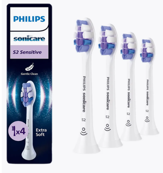 Насадки стандартные для звуковой зубной щетки Philips Sonicare Sensitive HX6054/87 4 шт оригинал!