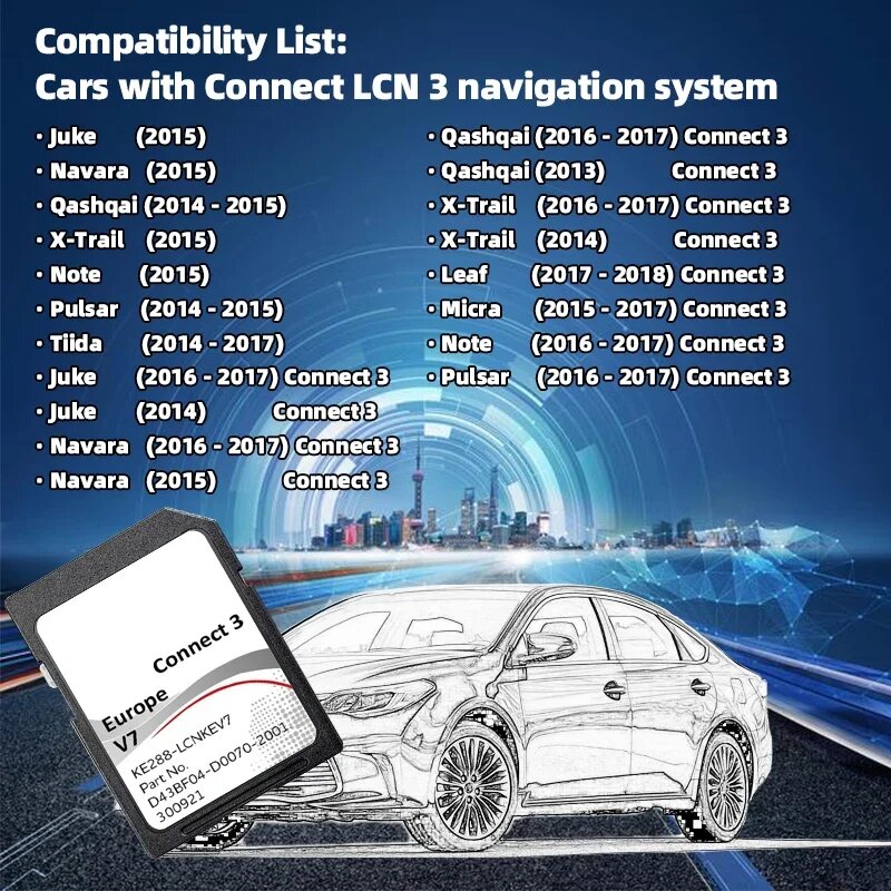 Обновление карты NAVINESA для Nissan Connect 3 V7