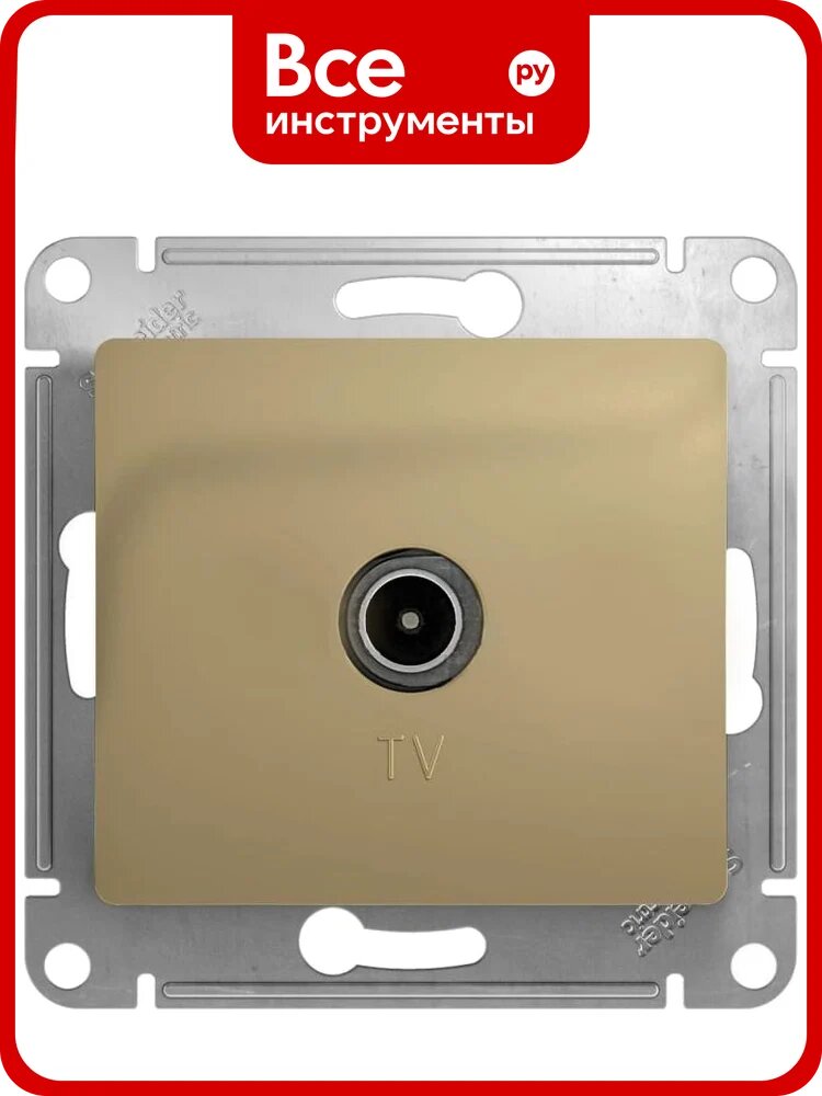 Оконечная розетка TV Systeme Electric GLOSSA 1DB, титан GSL000491
