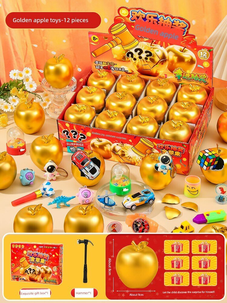 Яблочная игрушечная слепая коробка из 12 больших яиц, включая молоток и подарочную сумку