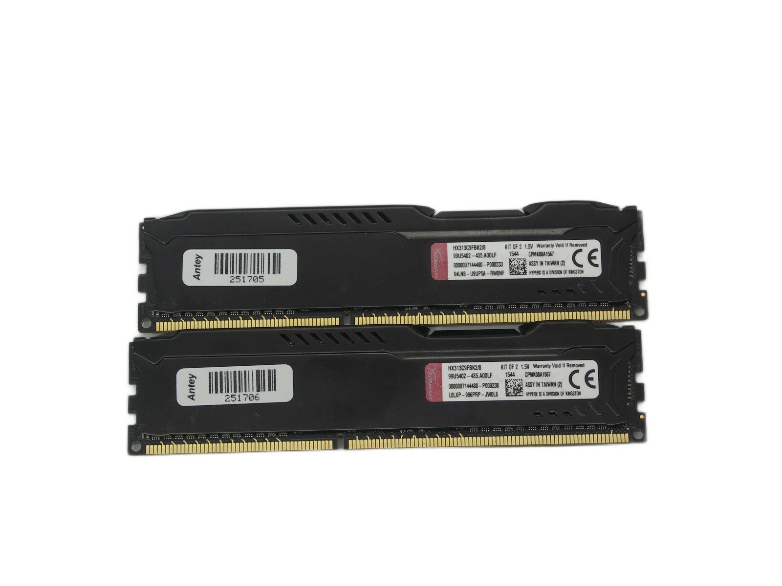 Оперативная память DIMM DDR3 8Gb, 2x4Gb, 1333Mhz PC-10600 Kingston HyperX Fury HX313C9FBK2/8 односторонняя